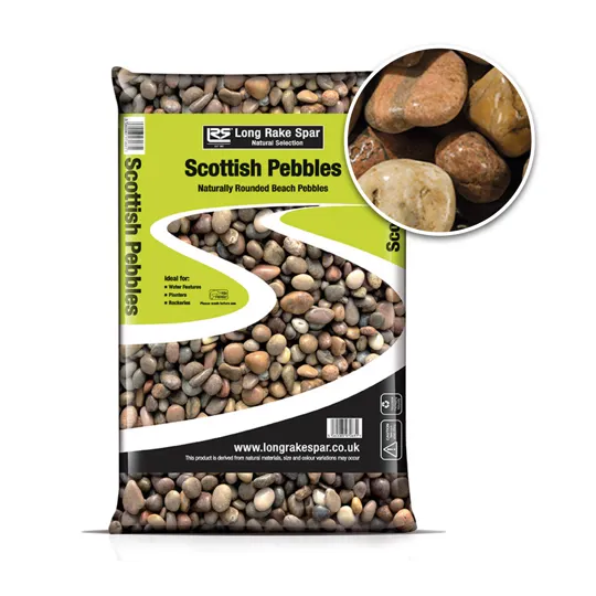 Long Rake Spar Scottish Pebbles 30-50mm, 20kg | Elliotts