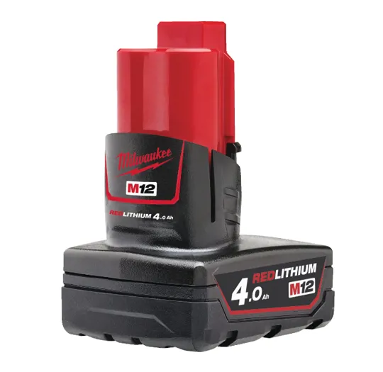 Milwaukee M12B4 12V 4.0Ah RedLithium Li-Ion Battery | Elliotts