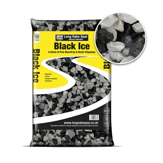 Long Rake Black Ice Chippings 14-20mm (20kg) | Elliotts